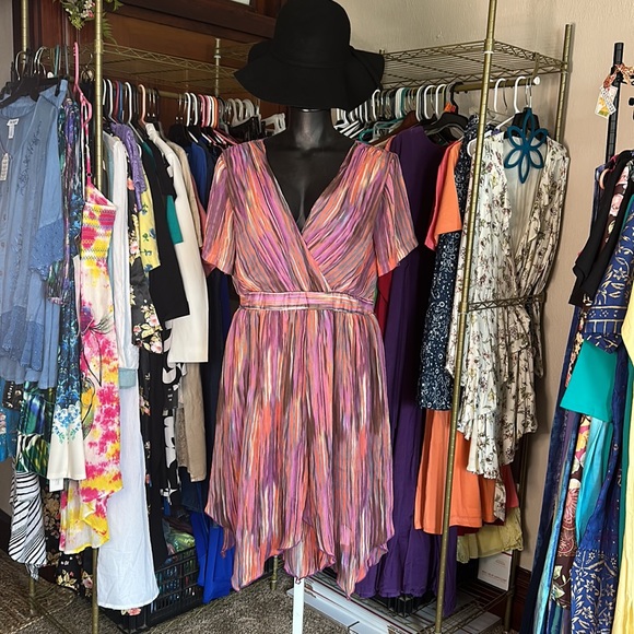 The Paragon | Dresses | New Dress Large Chiffon Earth Tone Asymmetrical ...